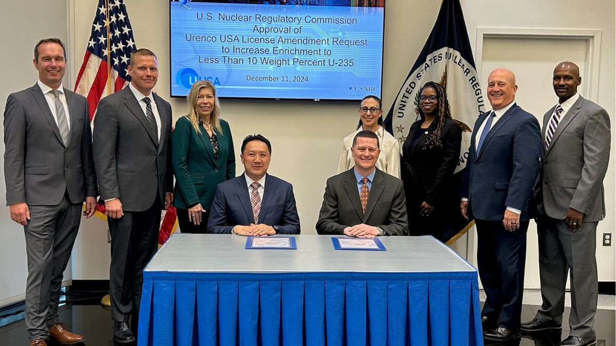 Urenco USA Receives Approval of LAR For 10% Enrichment